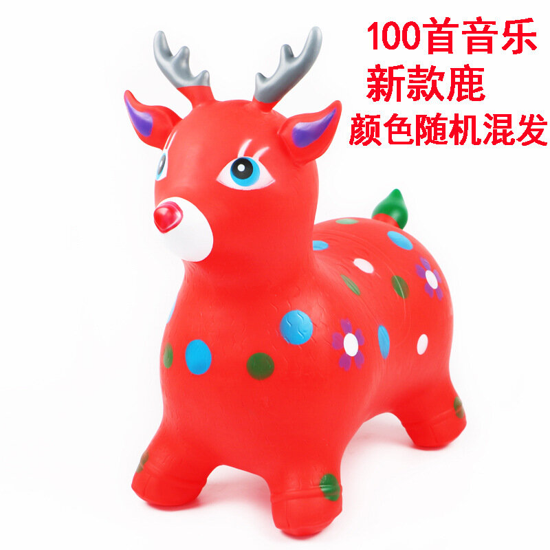 Детская музыкальная надувная прыгающая лошадка, новый мультяшный олень, утолщенный взрывобезопасный прыгающий олень, уличный ларек, горячая распродажа, оптовая цена от производителя