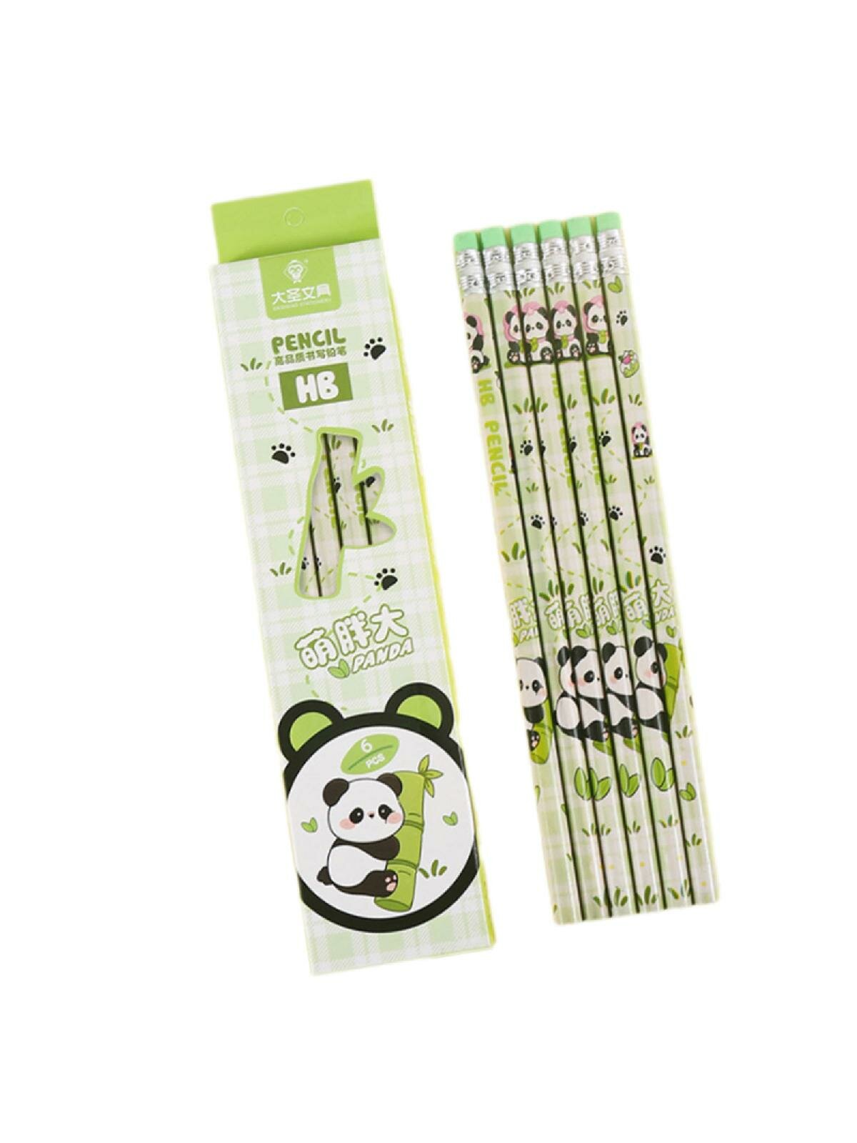 6ШТ Мультяшный деревянный карандаш Эргономичная ручка карандаши для рисования для рисования