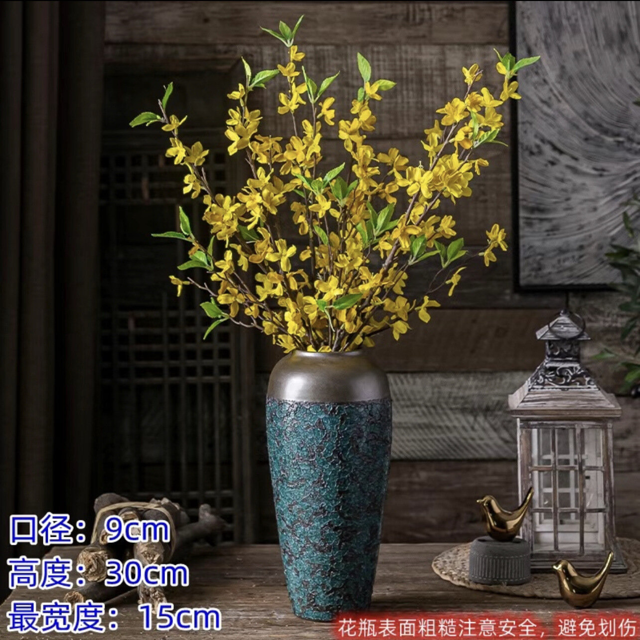 Новая керамическая ваза в китайском стиле, ретро гидропонная горшок, напольное украшение, сухоцветы, ваза для цветов в гостиной, орнамент