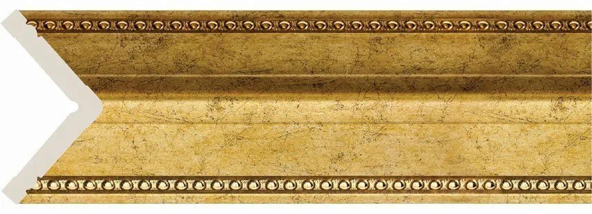 Угол декоративный, интерьерный багет 70х70х2400мм, античное золото. Cosca. Набор 6шт.