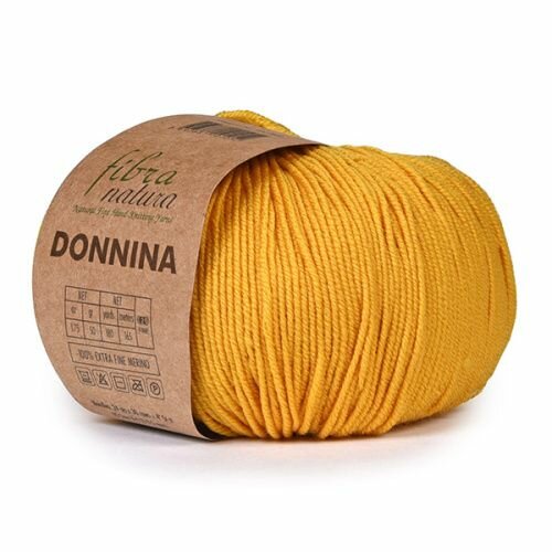 Пряжа Fibra Natura Donnina 21-10 (10 мотков по 50г/165м) жёлтая горчица