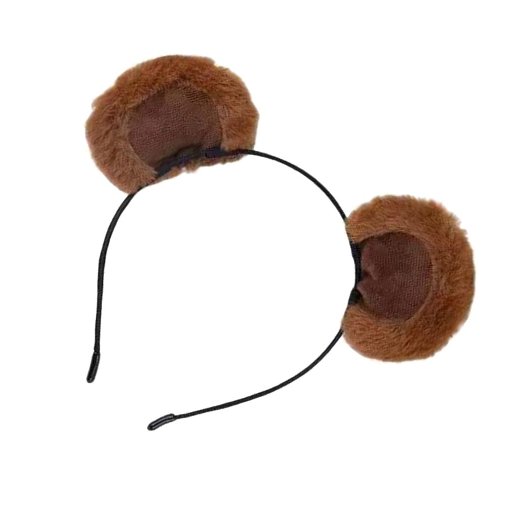 Японская повязка на голову с милыми медвежьими ушками -темно-коричневый