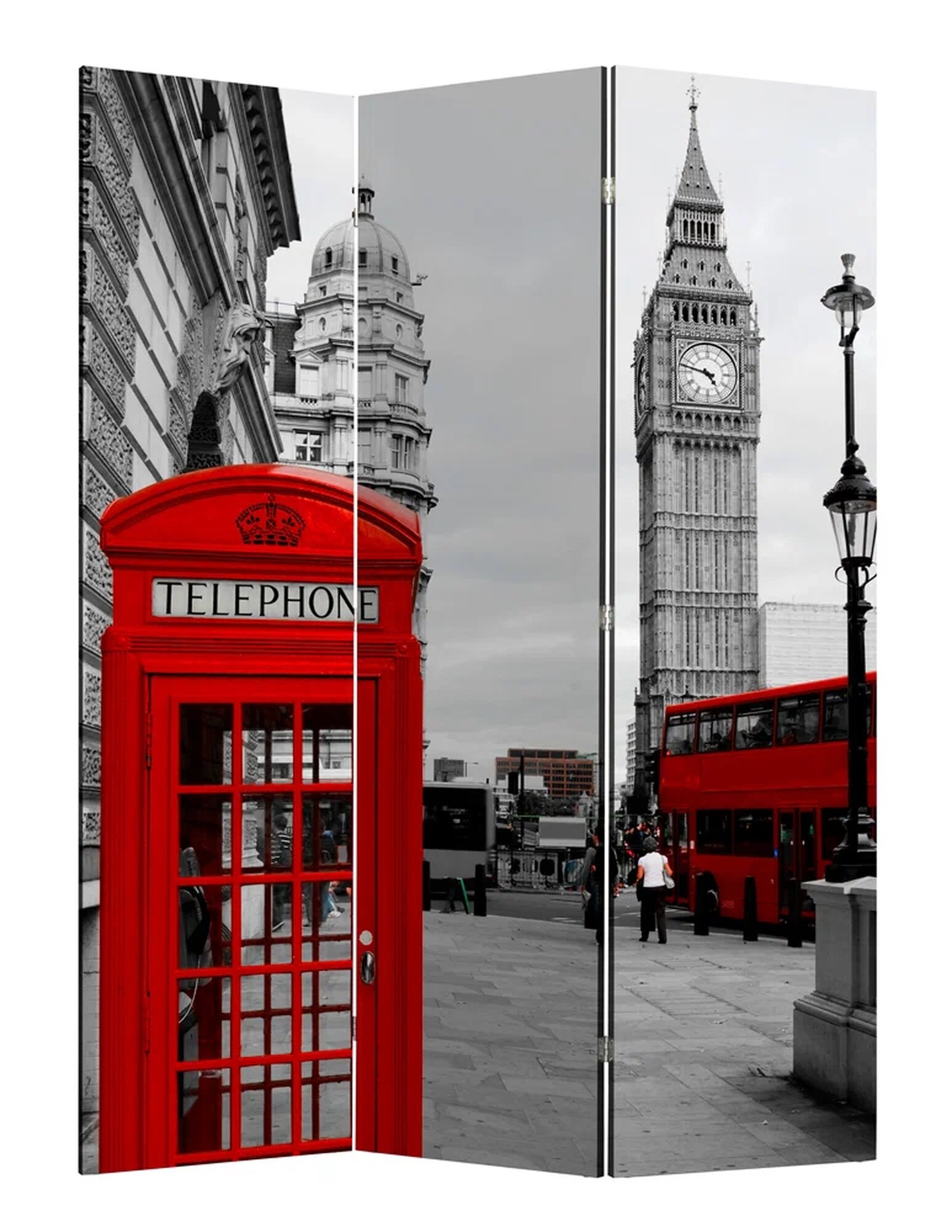 ПВХ ширма перегородка для зонирования Лондон - 3, размер 177х141/47 см