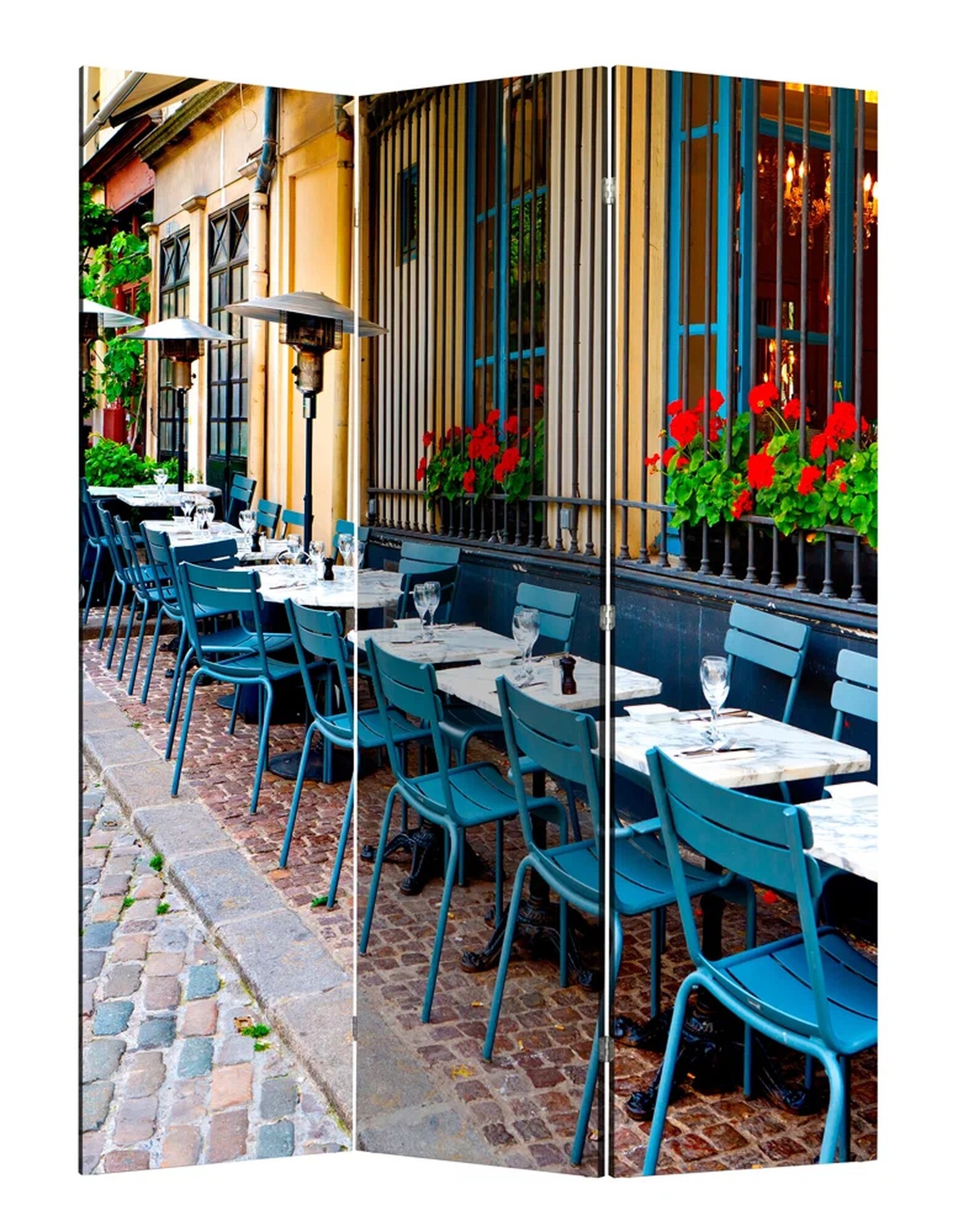 ПВХ ширма перегородка для зонирования Кафе в Париже - 3, размер 177х141/47 см