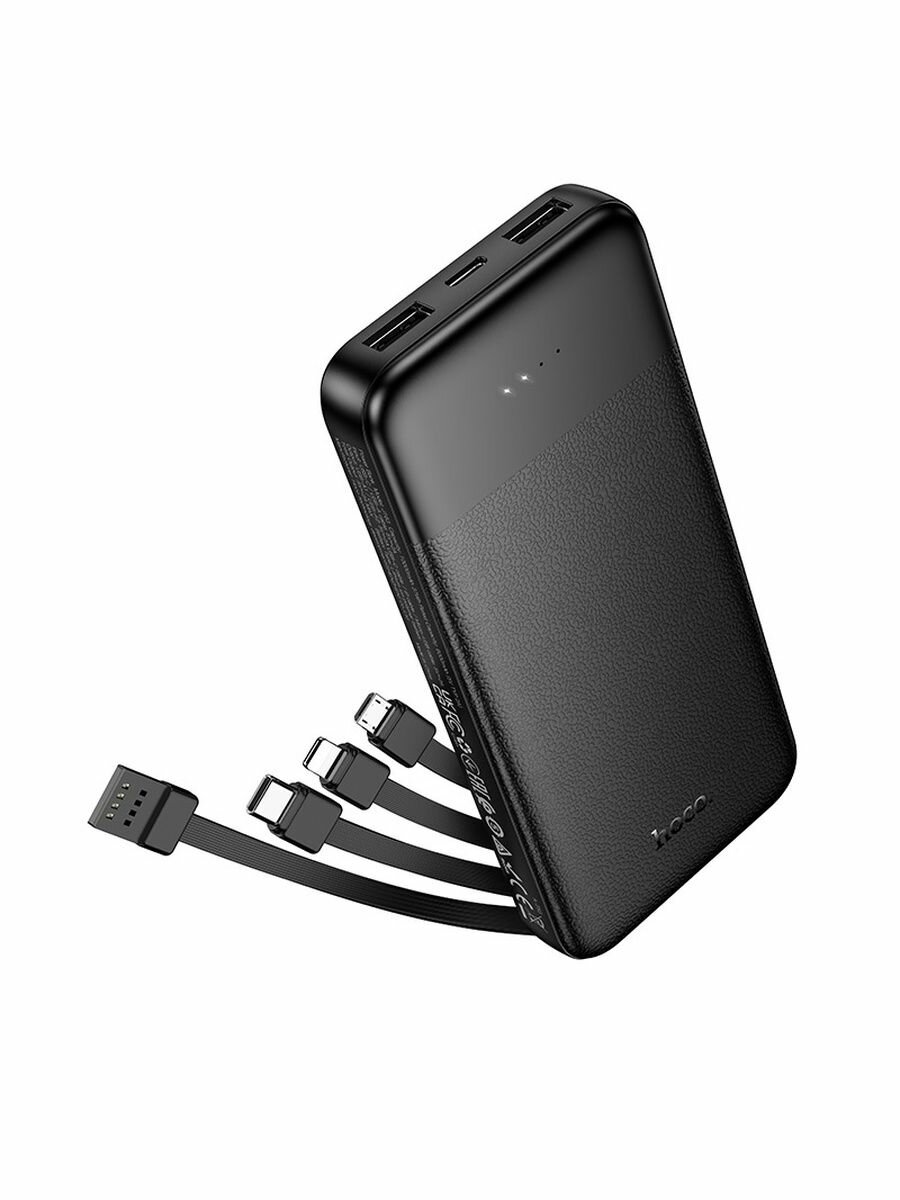 Внешний аккумулятор Hoco J163 10000mAh с 4 встроенными кабелями