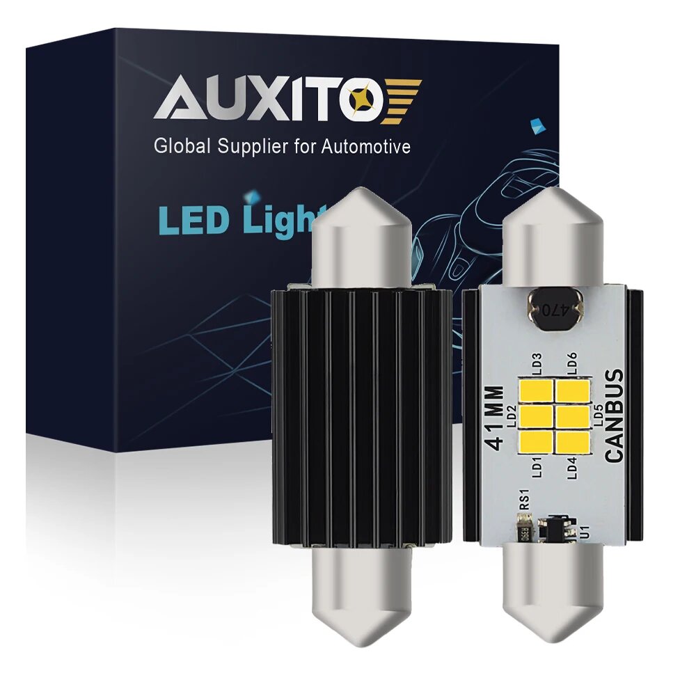 AUXITO Светодиодный Светильник C5W, Белый, 31мм, 2шт