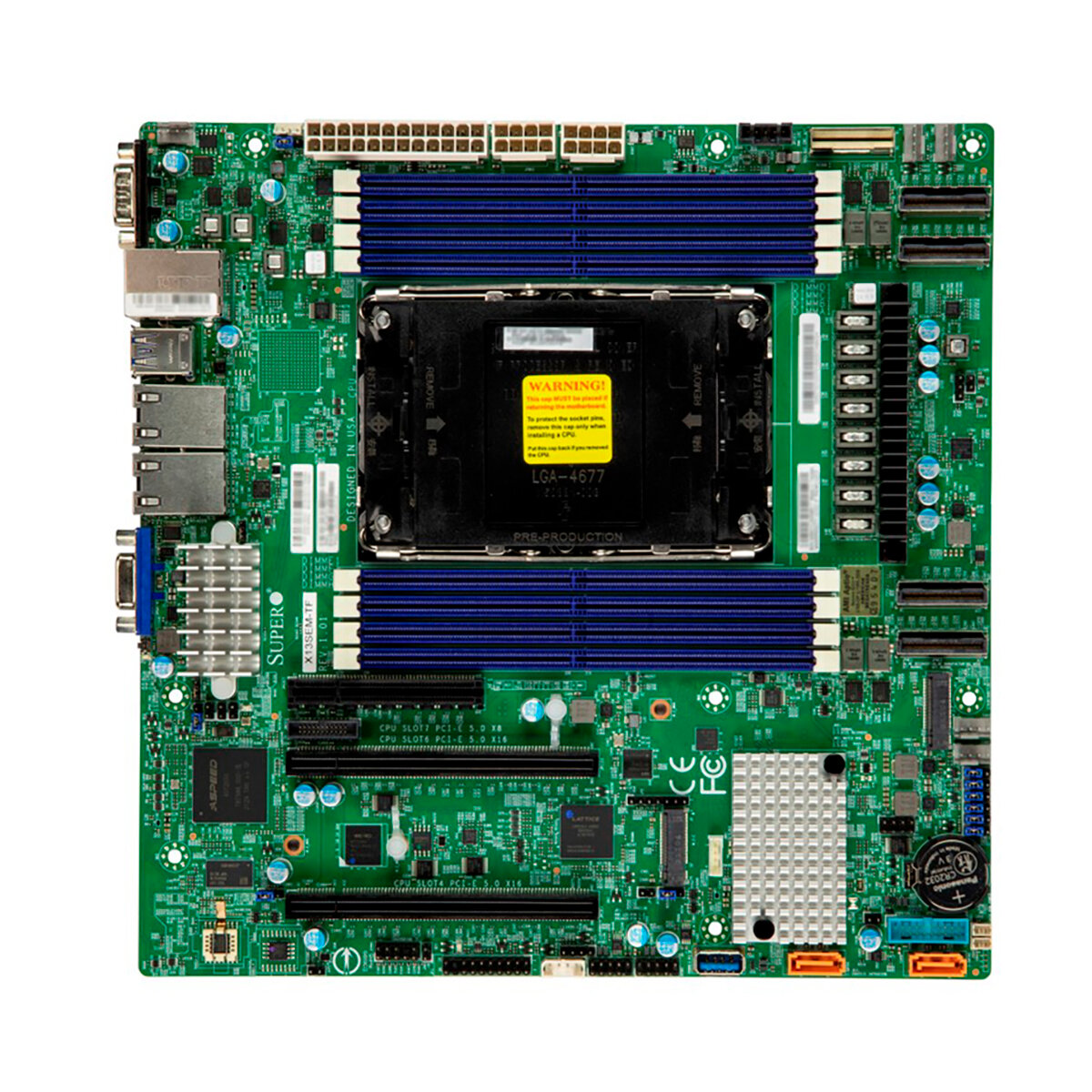 Материнская плата SuperMicro MBD-X13SEM-TF-B, LGA4677, Intel C741, Micro-ATX, RTL (MBD-X13SEM-TF-B)