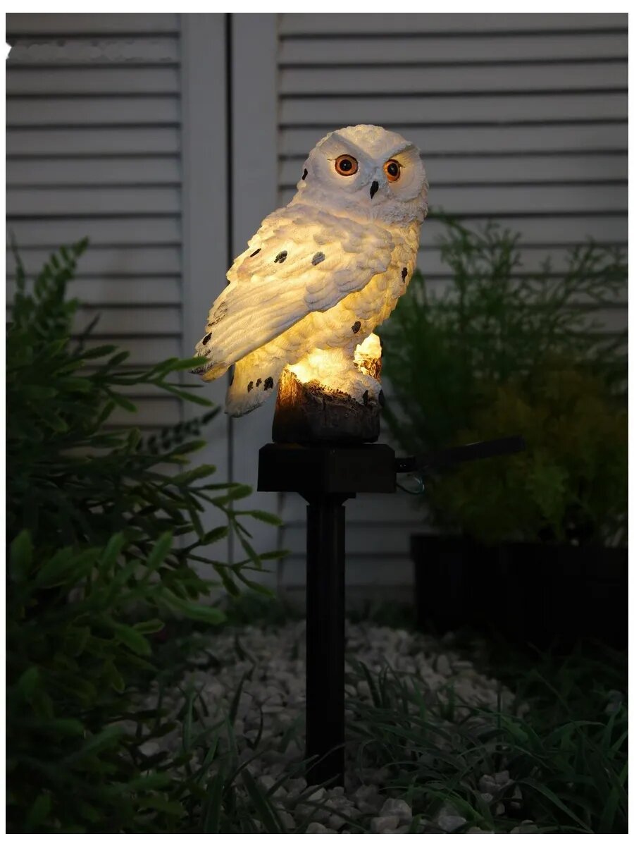 Светильник садовый на солнечной батарее сова
