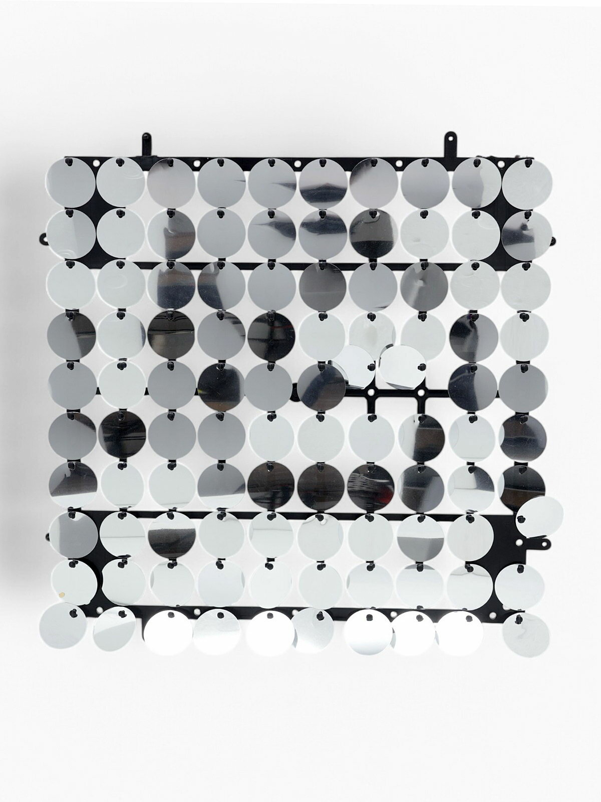 Панель с пайетками для фотозоны, круглые, 30x30 см, серебристая