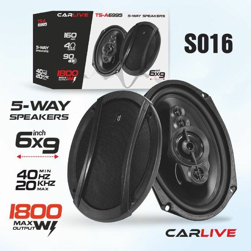 Динамики Автомобильные Carlive TS-A6995 (6x9)" 15x23 см. Овальные Автоакустика (2 Коаксиальных Динамика) / Колонки для авто