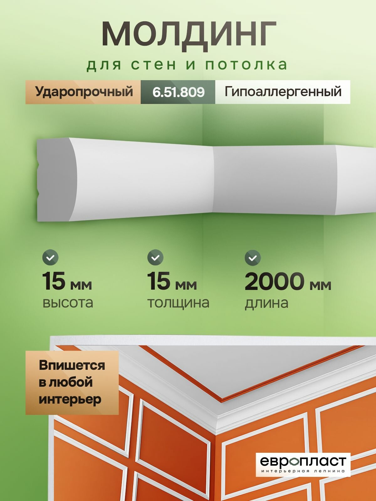Молдинг для стен Европласт 6.51.809