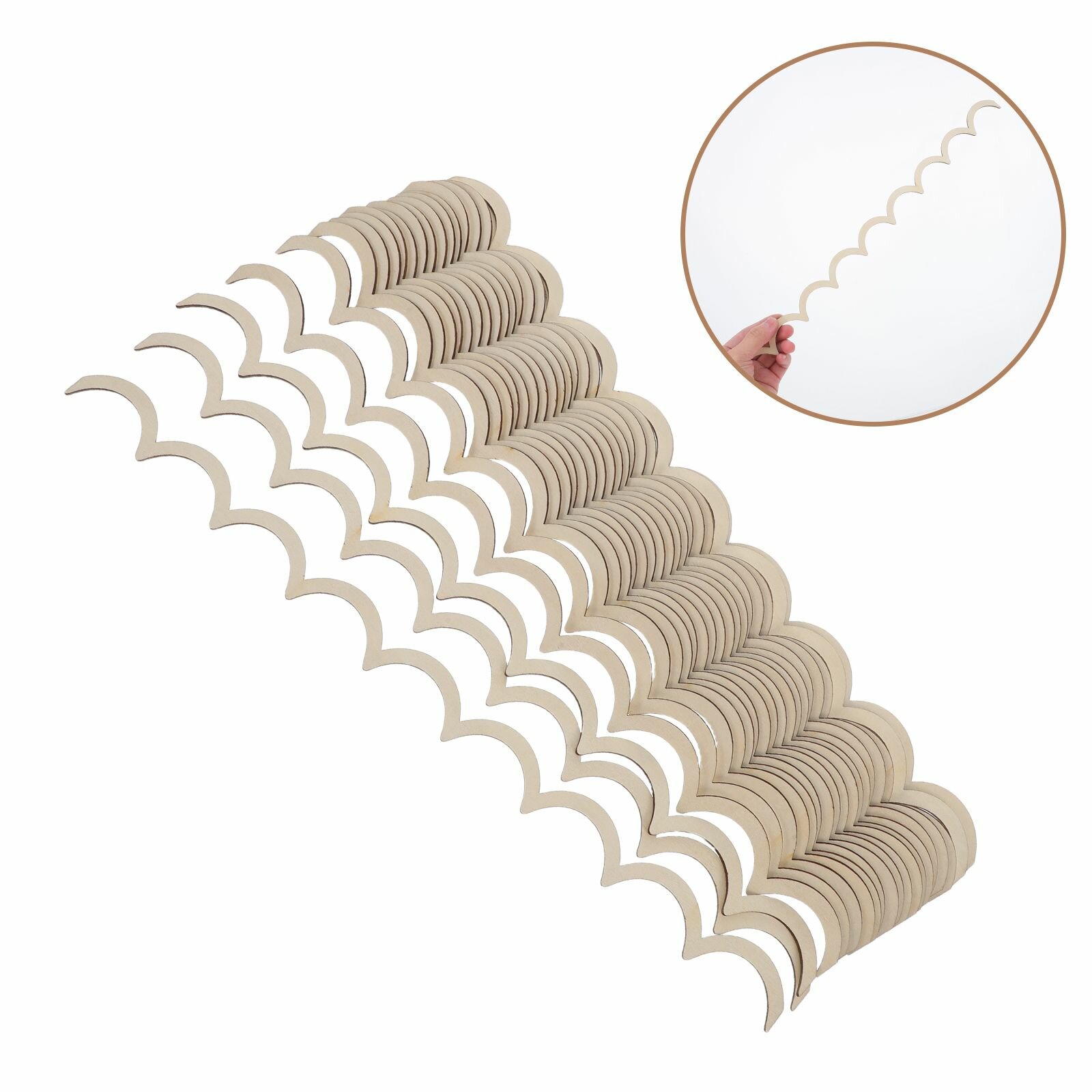 Декоративная деревянная волнистая планка для рам и мебели из необработанного дерева, 20 шт
