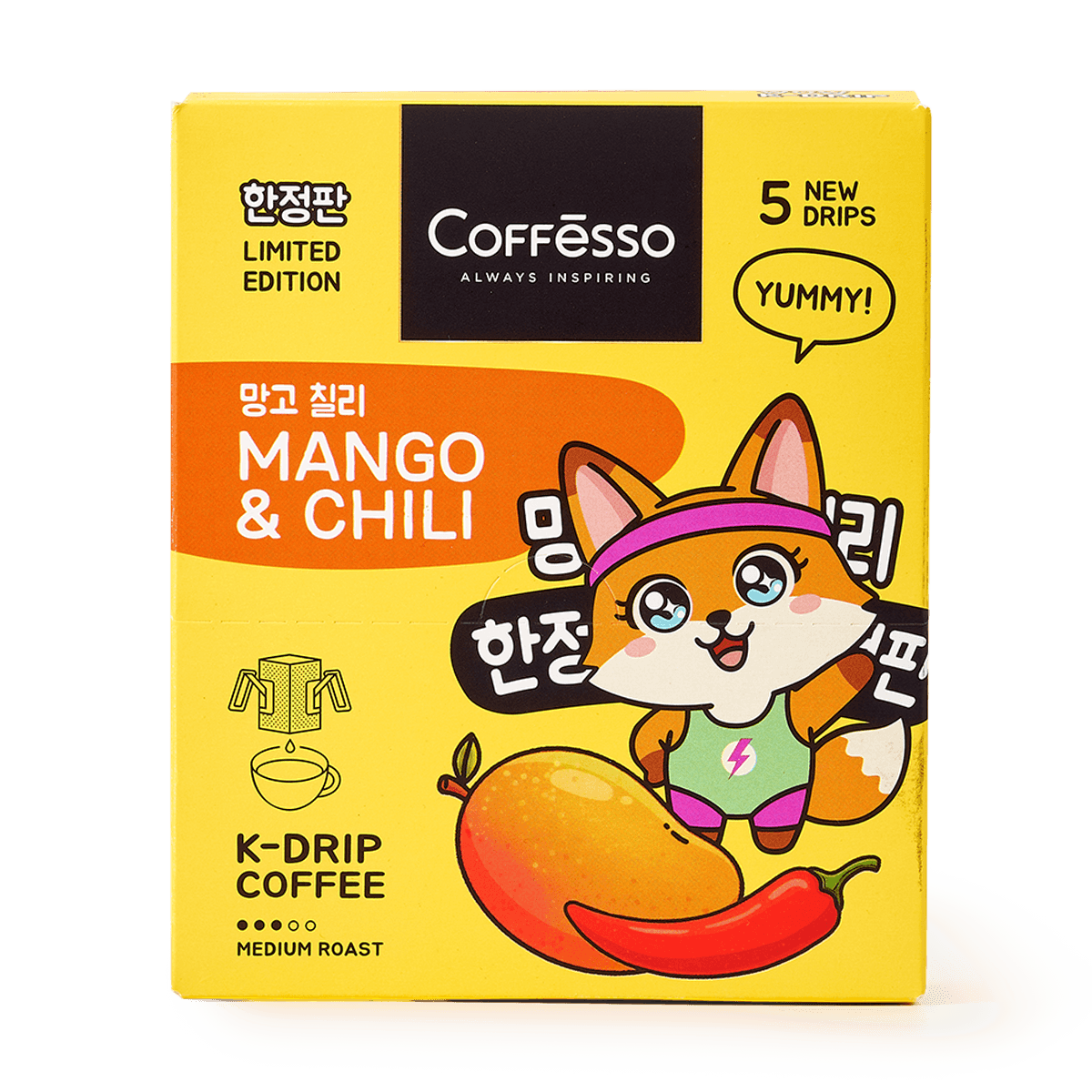 Кофе Coffesso "Mango & Chili", молотый, средняя обжарка, дрип-пакеты, 5 шт.