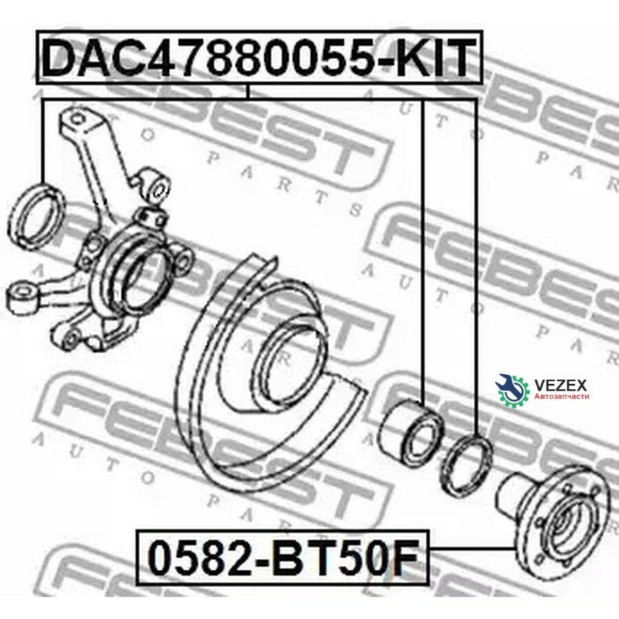 FEBEST 0582-BT50F Ступица передняя MAZDA BT-50 UN 2006-2011 0582-BT50F