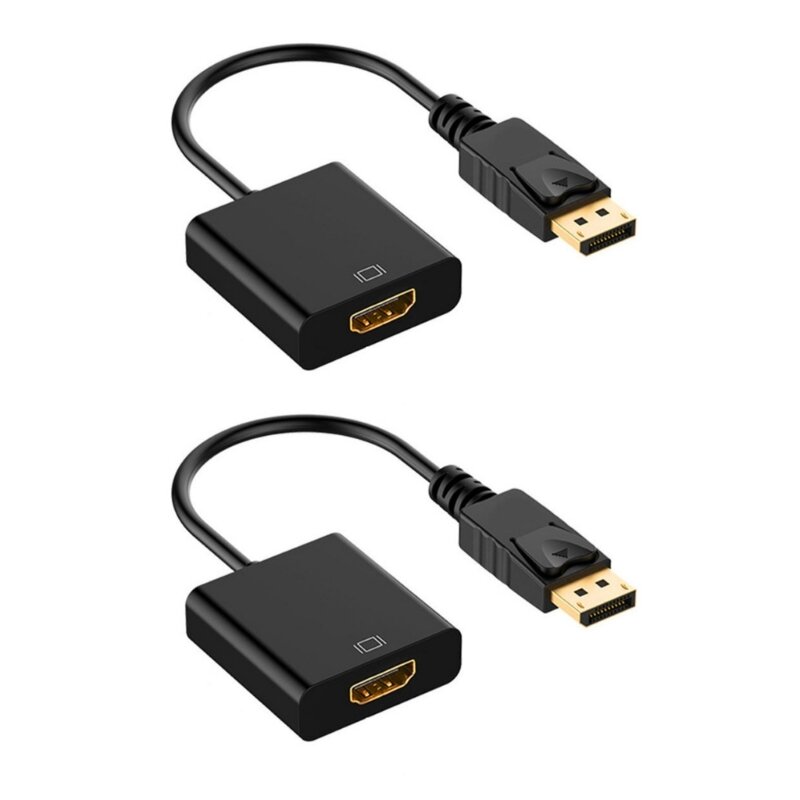 2 больших разъема DP male to HDMI female с позолоченным интерфейсом конвертер видео 1080P HD