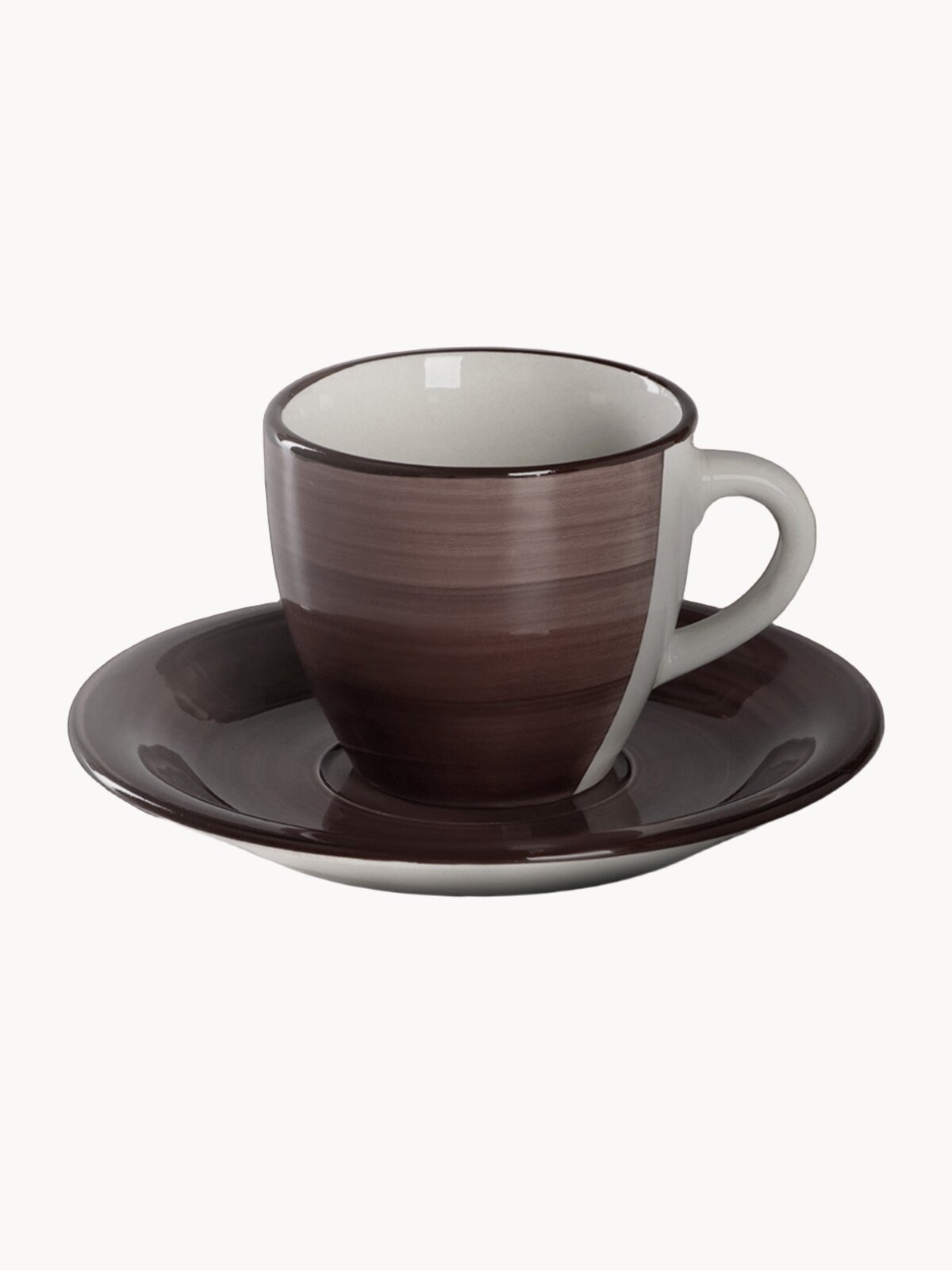 Чайная пара Подарочная Доляна «Морской мир», 2 предмета: чашка 200 мл, блюдце d=14.5 см, керамика, коричневая