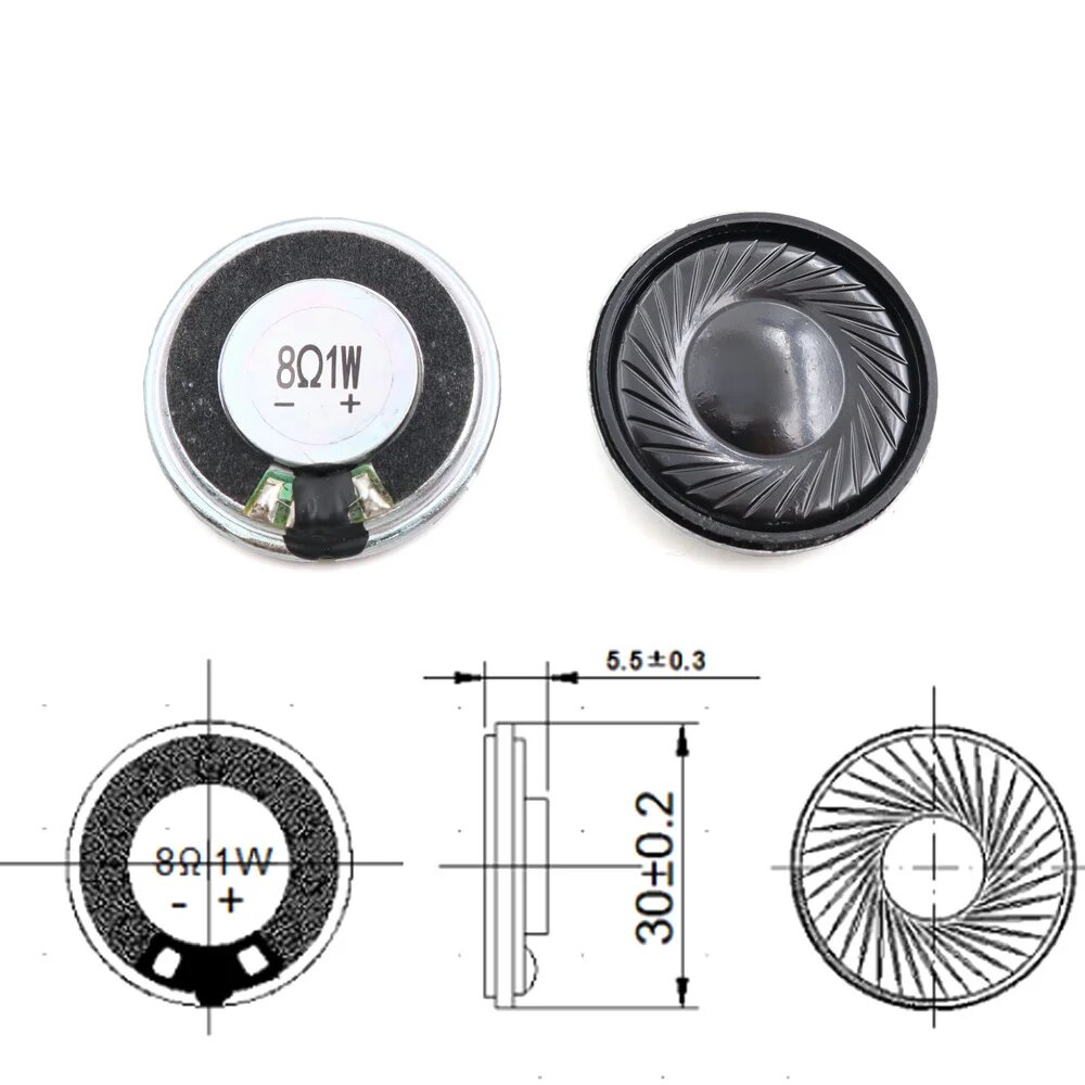 Ультратонкие круглые динамики в форме ракушки 50pcs, 30