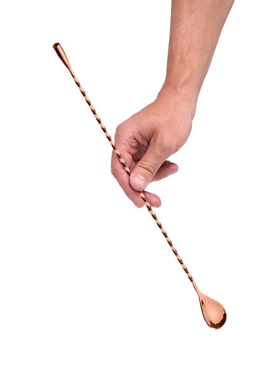 Барная ложка для коктейлей 40 см с каплей (медная) Olin & Korr