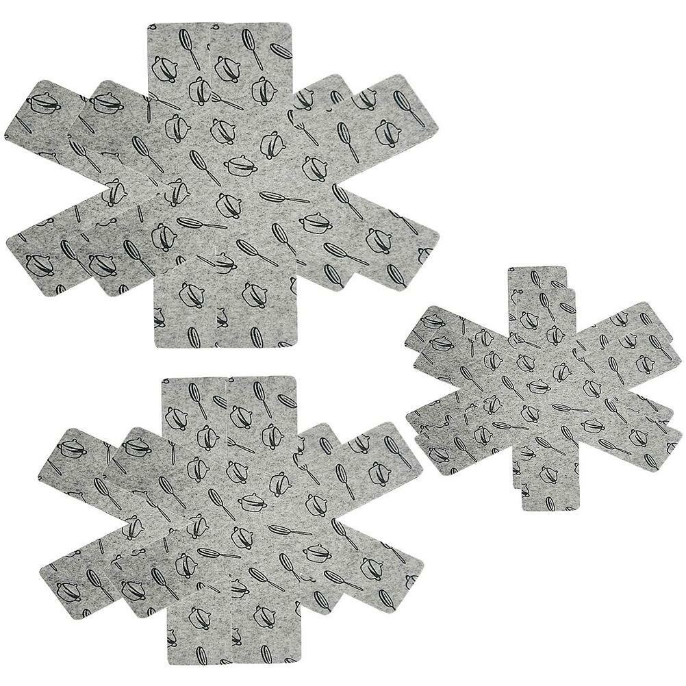 12pcs Pot Pan Protectors Non Woven Divider Pads Reusable Protection for Storing Frying Pans Baking Trays