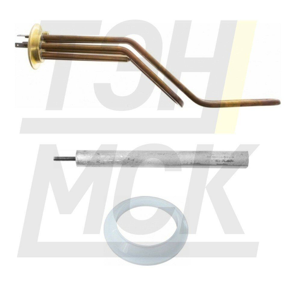 Комплект ТЭН 2кВт (2000Вт) RF для горизонтального водонагревателя Thermex RZL, ID, IF, IR, RZB, Garanterm GTR, Electrolux EWH + прокладка + анод, 50053K