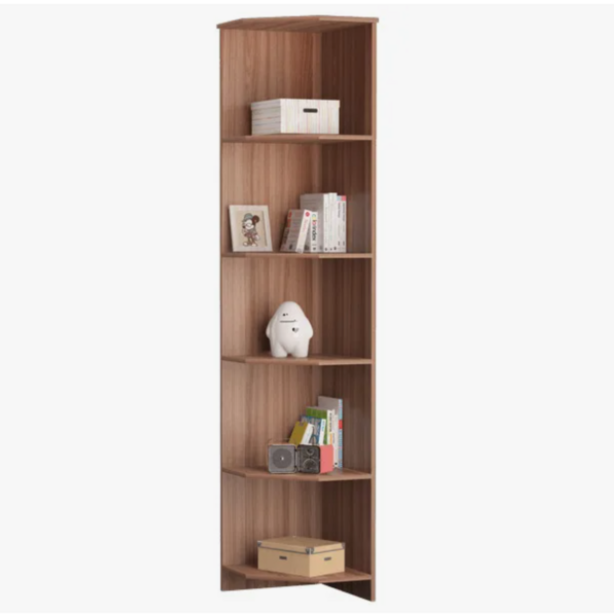 Шкаф-пенал Торцевой, шкаф угловой с полками Эра 28.5х48.7х220 см Ясень шимо