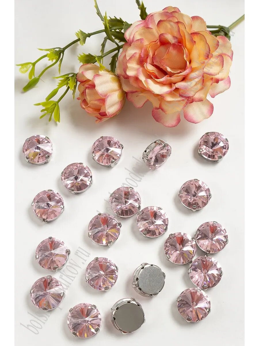 Стразы пришивные 14 мм Круг (10 шт)