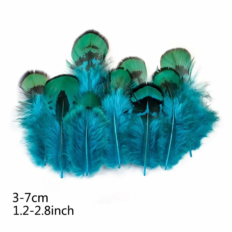 Бирюзовые перья фазана, 3-7см, 1.2-2.8inch