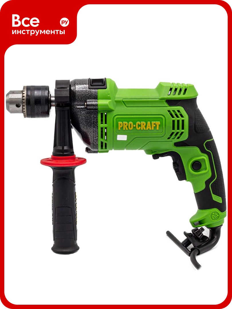 Дрель электрическая ударная PROCRAFT 1350Вт, 0-2950 об/мин, 0-47200 уд/мин PS1350