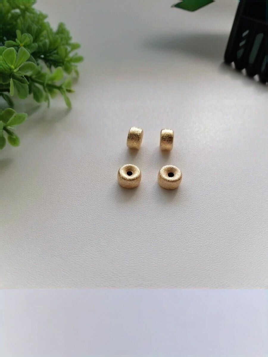 Разделители для бусин, рондели бусины 4 шт. Латунь, позолота. Корейская фурнитура для бижутерии, украшений