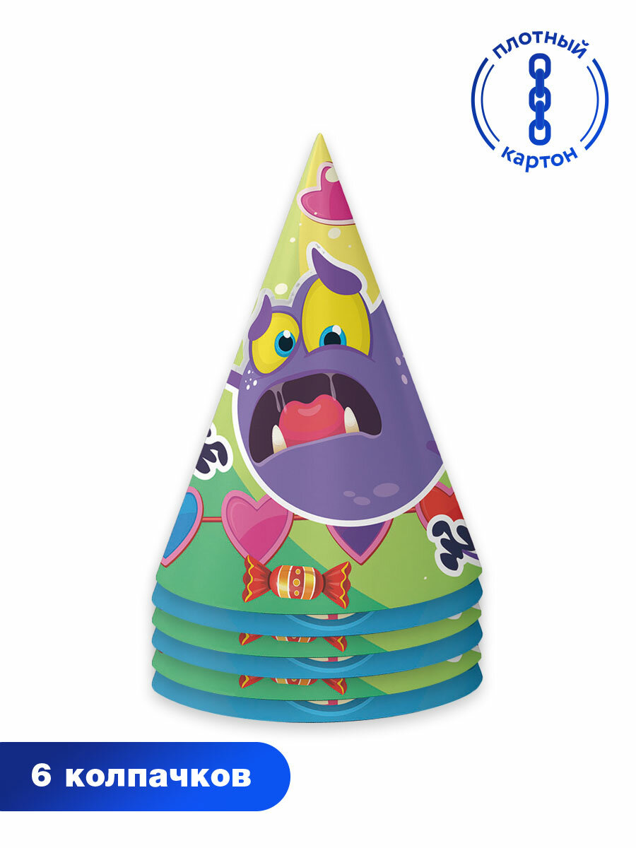 Набор колпачков для детского праздника ND Play / Чудики, 6 шт, 307323