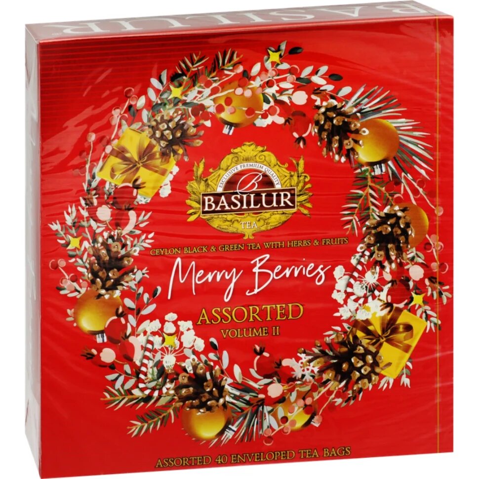 Чай Базилур Ассорти, 40 пакетов, Рождественские ягоды, том 2