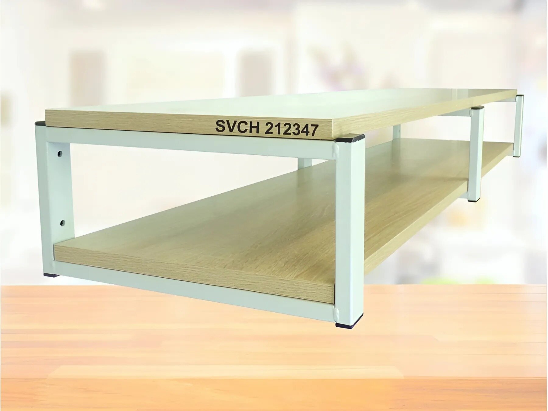 Полка для микроволновки GARROSS "SIBERIA 212347", две полки 30х120 см, высота 17 см, каркас серый, цвет полок дуб сонома