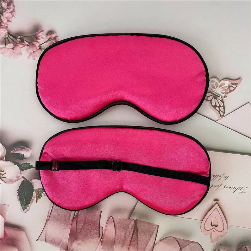 Детская маска для глаз, имитация шелка, розовая, красная