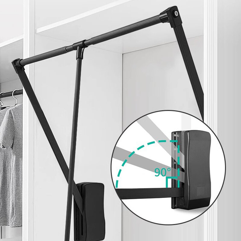 Пантограф для одежды с доводчиком 550-700 мм алюминий/чёрный.