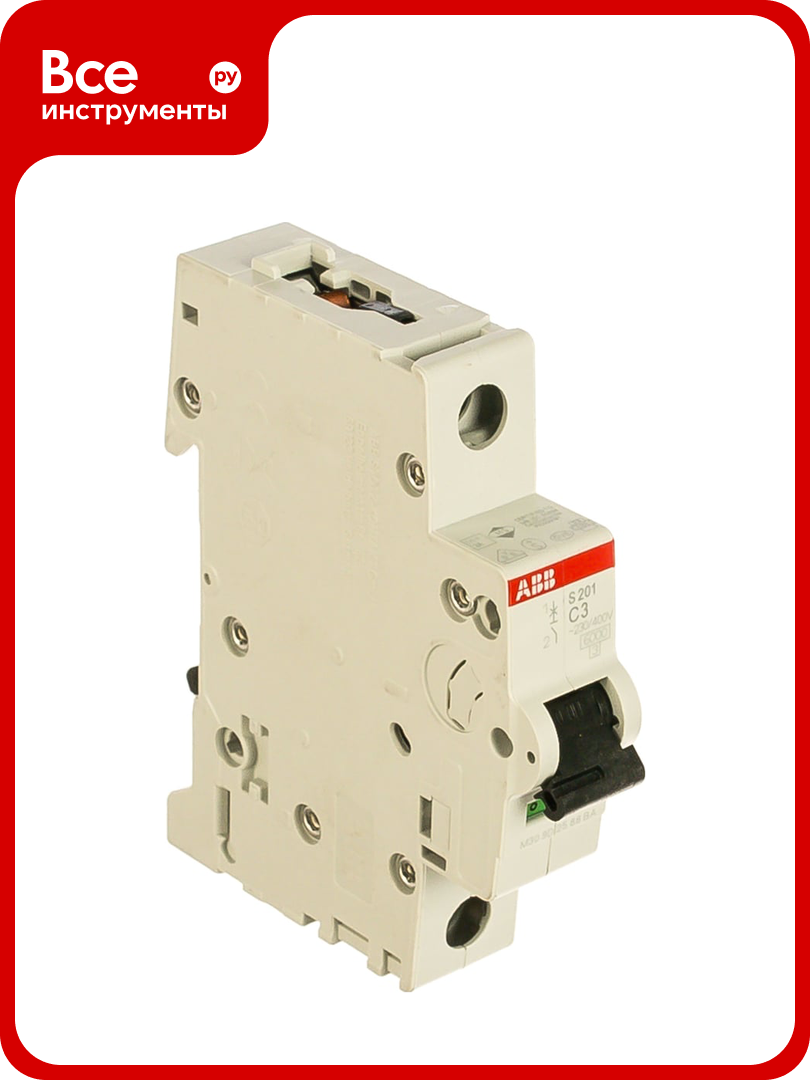 Автоматический модульный выключатель ABB 1п C S201 6кА 3А 2CDS251001R0034