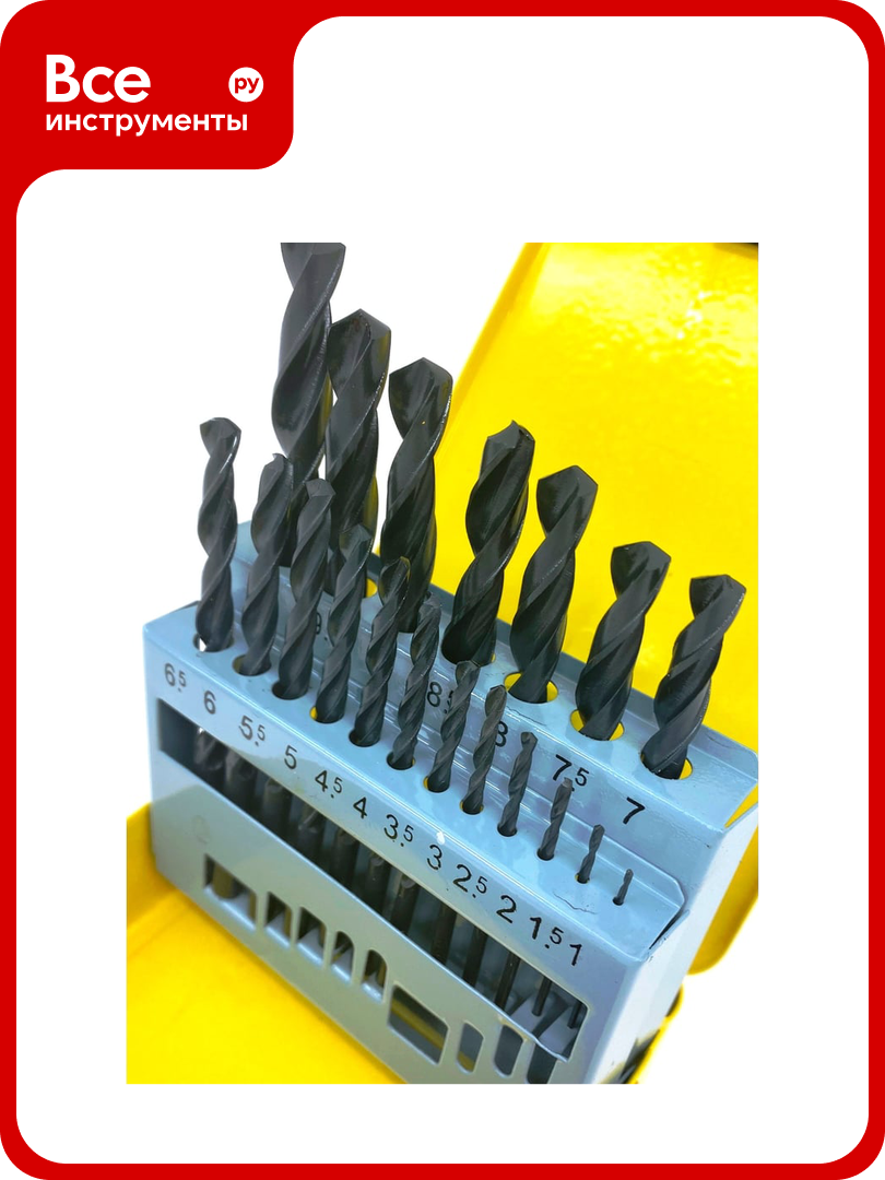 Набор сверл (19 шт; 1-10 мм; шаг 0.5) STV НС-19И 00-00009539