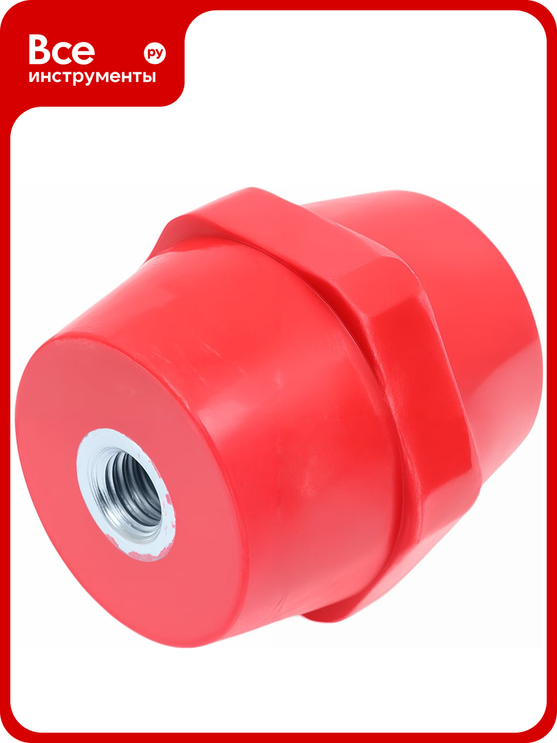 Шинный изолятор DKC 60x55 М12 1шт ISBK6075 с крепежом, красного цвета, предназначенный для плоских