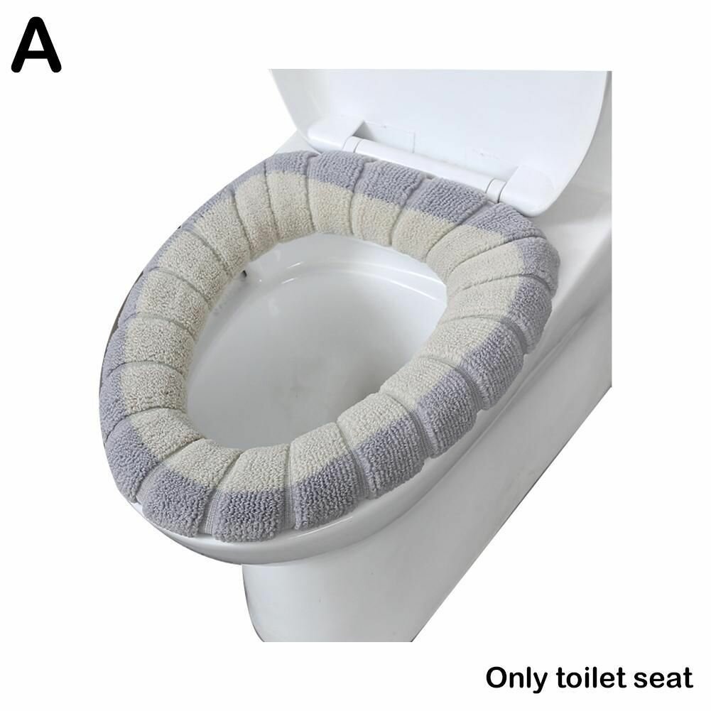 Зимнее теплое сиденье для унитаза, Вязаный чехол на сиденье унитаза, Бытовое использование
