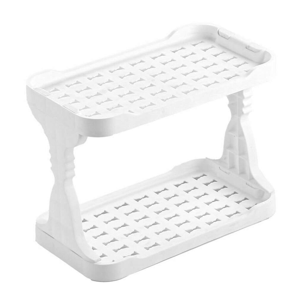 Настольный органайзер для хранения — двухслойная полка из полипропилена для кухни, ванной и рабочего стола, белая