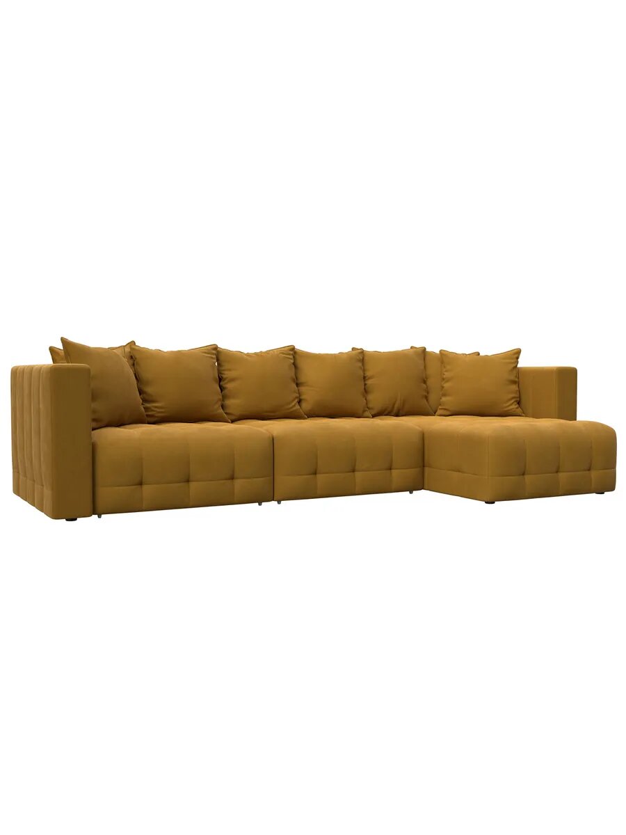 Большой угловой диван Европа, ящик для белья, спальное место 144х290 см, угол универсальный, велюр