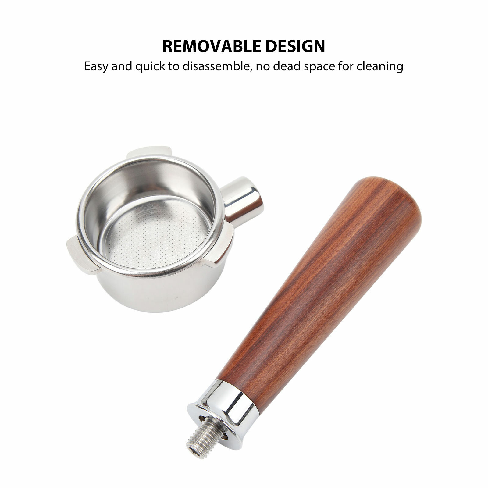 Бездонный портафильтр из нержавеющей стали, ручной пустой портафильтр для кофемашины Breville 8 серии, 54 мм A1, сиамский палисандр