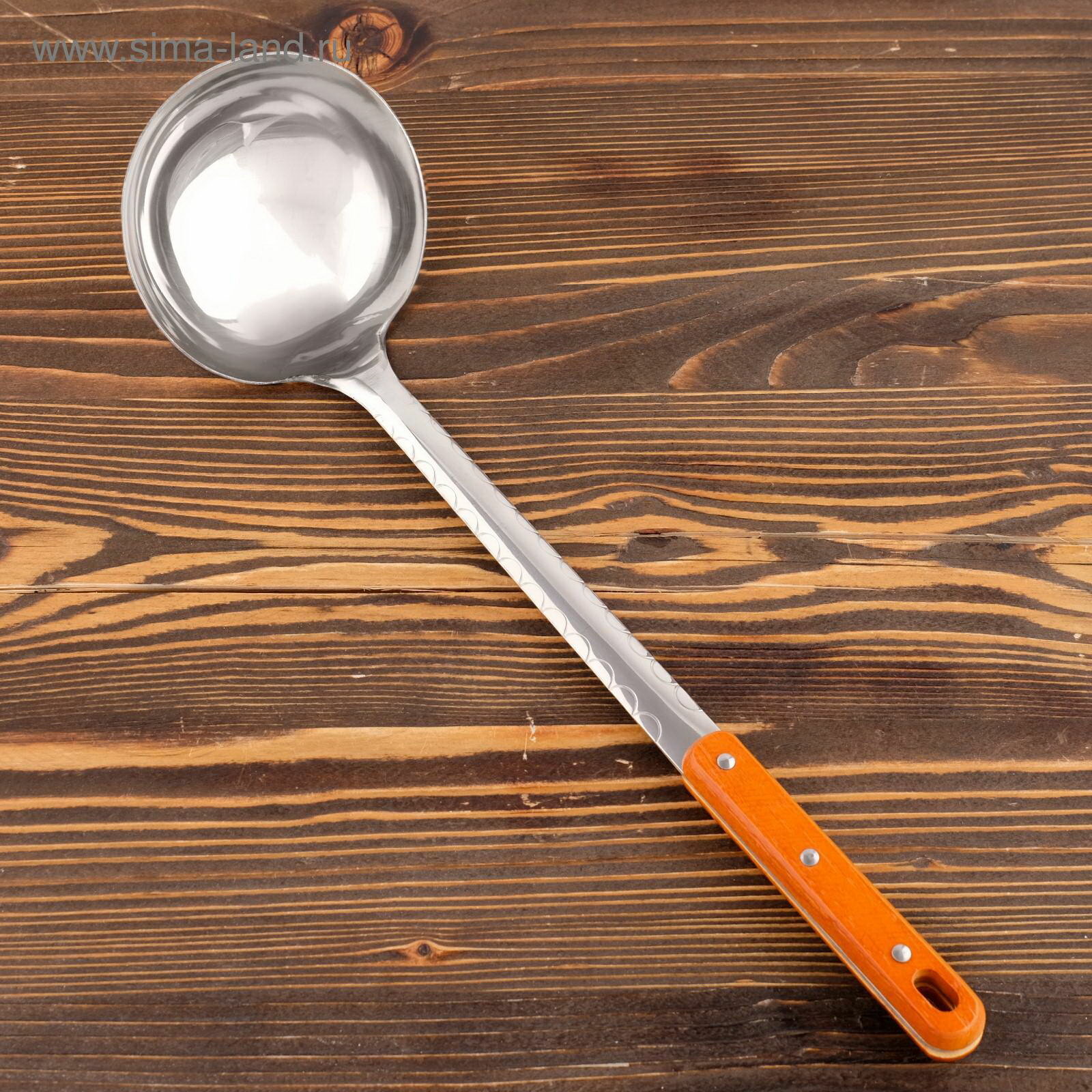 Поварешка для казана узбекская 42 см, диаметр 12 см с деревянной ручкой