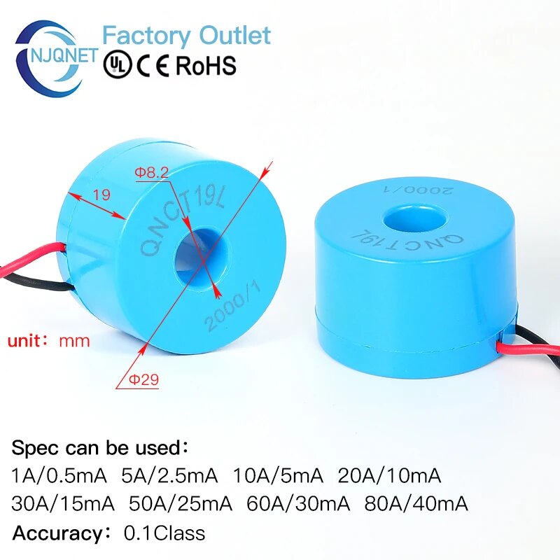 Трансформатор тока NJQNET QNCT16L QNCT19L 2000-1