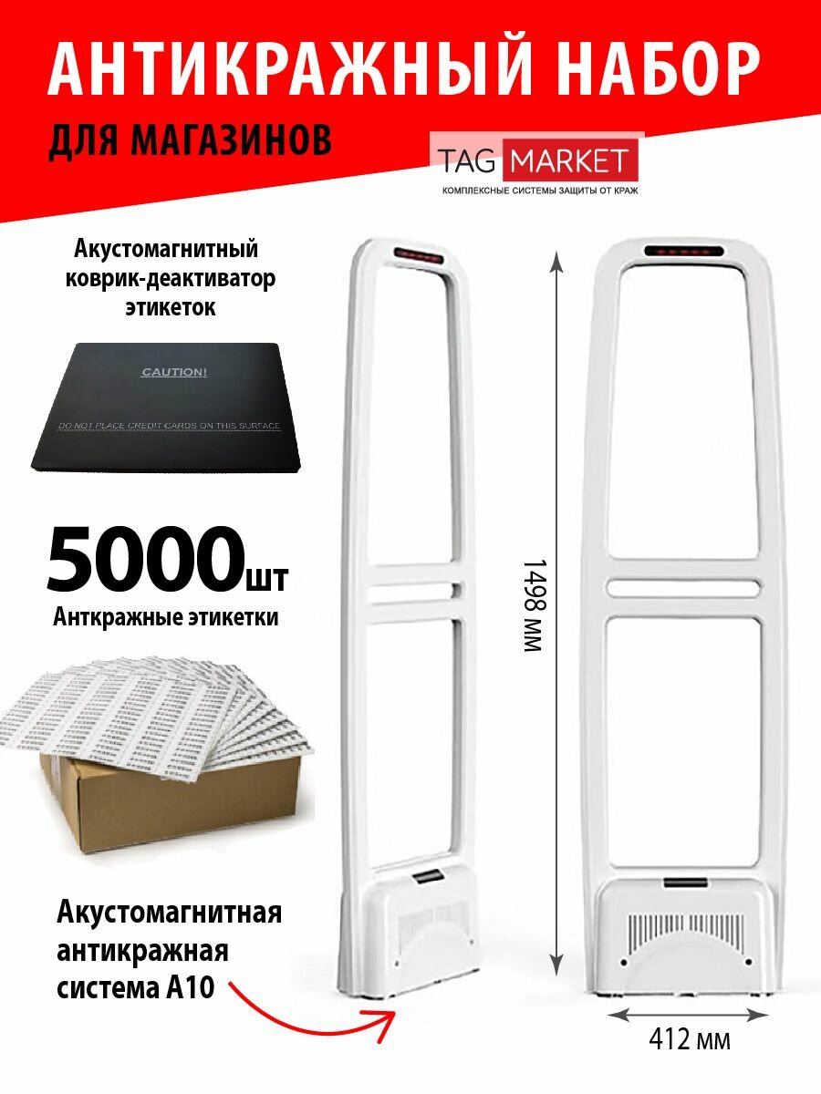 Набор для защиты от краж в магазине. Рамки, этикетка, коврик - деактиватор.