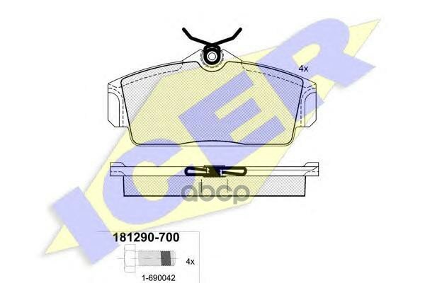 Колодки тормозные Nissan Primera ICER Icer арт. 181290700