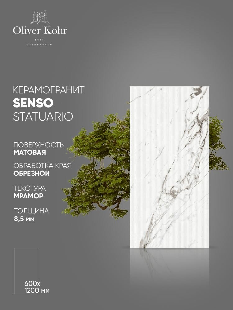 Керамогранит Oliver Kohr Senso Statuario OK101689541 Matt 60x120