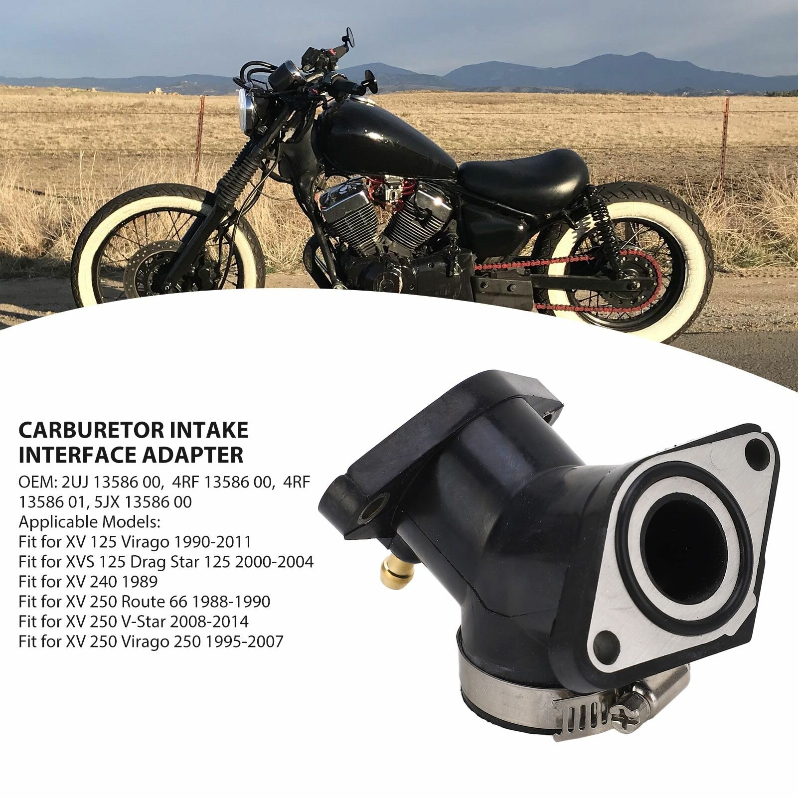 Адаптер интерфейса впуска карбюратора 4RF 13586 01 подходит для XV 125 Virago XVS 125 Drag Star 125 XV 240 XV 250 Route 66