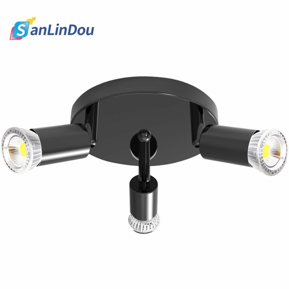 Площадь прожектора 15см Прожектор 220В*3 поворотный и (черный) -hz