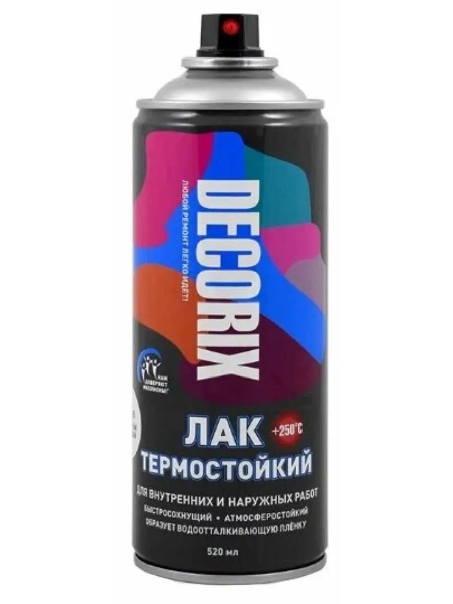 Лак термостойкий 520 мл аэрозоль бесцветный глянцевый