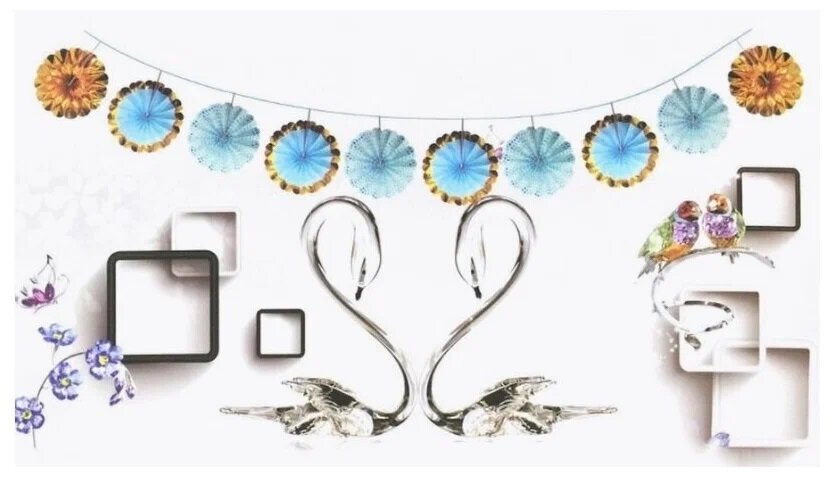 Набор Фант для оформления свадьбы / праздника / голубые 10 шт